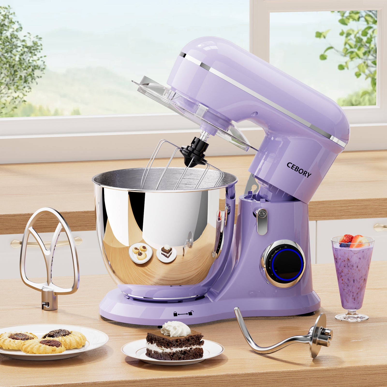 3-IN-1 Electric Stand Mixer, 660W 10-Speed with Pulse Button ...